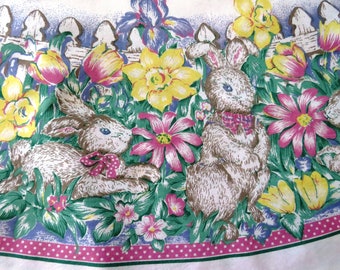 Extra Large Easter Bunny Tablecloth Peter Rabbit Beatrix Potter Style ...