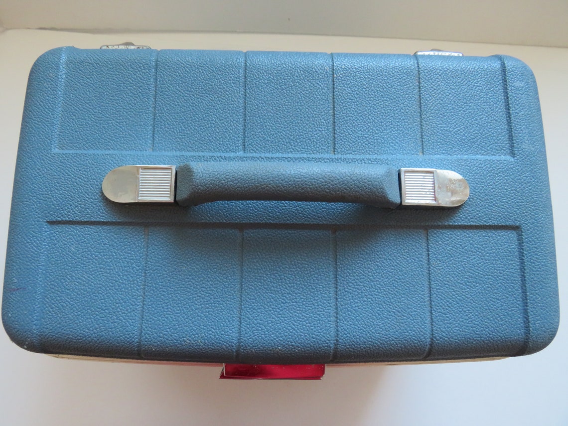 1970s Blue Train Case by Star Flite - Small Suitcase Travel Case With ...