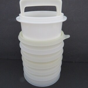 1960 TUPPERWARE Hamburger Keepers Set of 6 Keepers Lid Press - Etsy