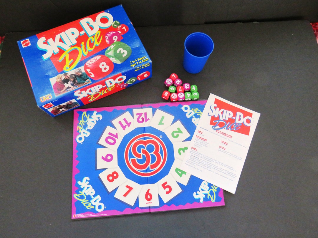 1995 SKIP BO DICE Board Game Complete Boxed Set With Instructions ...