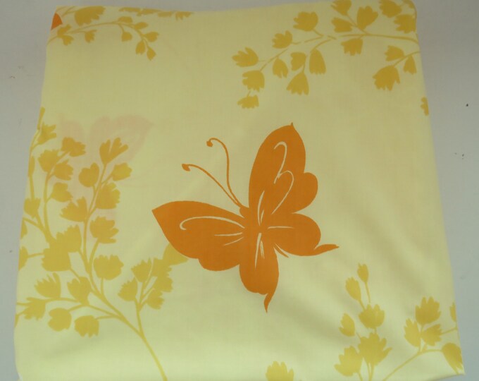 1970s FULL Double Fitted Sheet by Springmaid - Orange White Butterflies ...