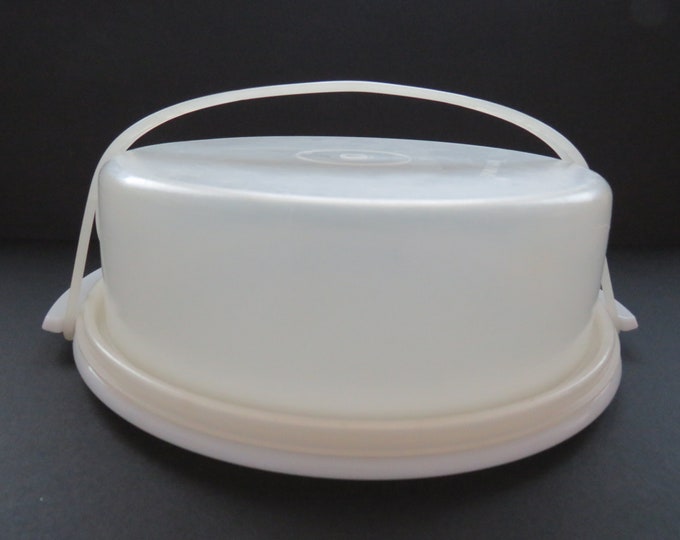 Tupperware PIE Cake Carrier - White Pie Cake Taker Holder Clear Lid ...