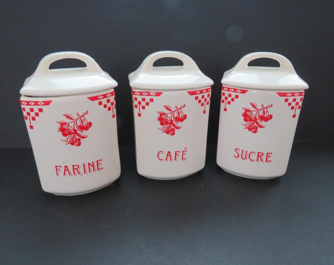 French Country Canister Set by Comptoir De Famille - Set of 3 - Sugar ...