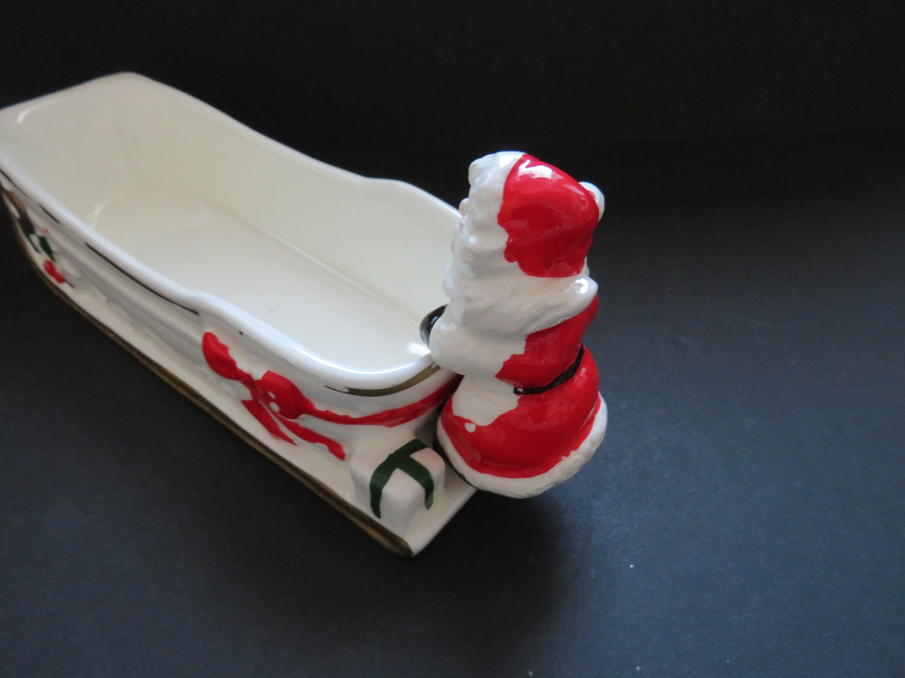 Vintage Santa Christmas Cracker Sleigh Ceramic Santa Sleigh - Etsy