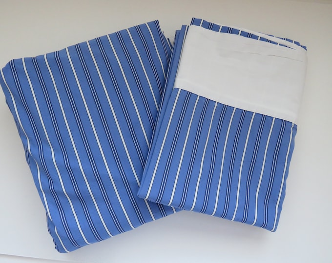 Ralph Lauren TWIN Flat and Fitted Sheet Set - Blue White Menswear ...