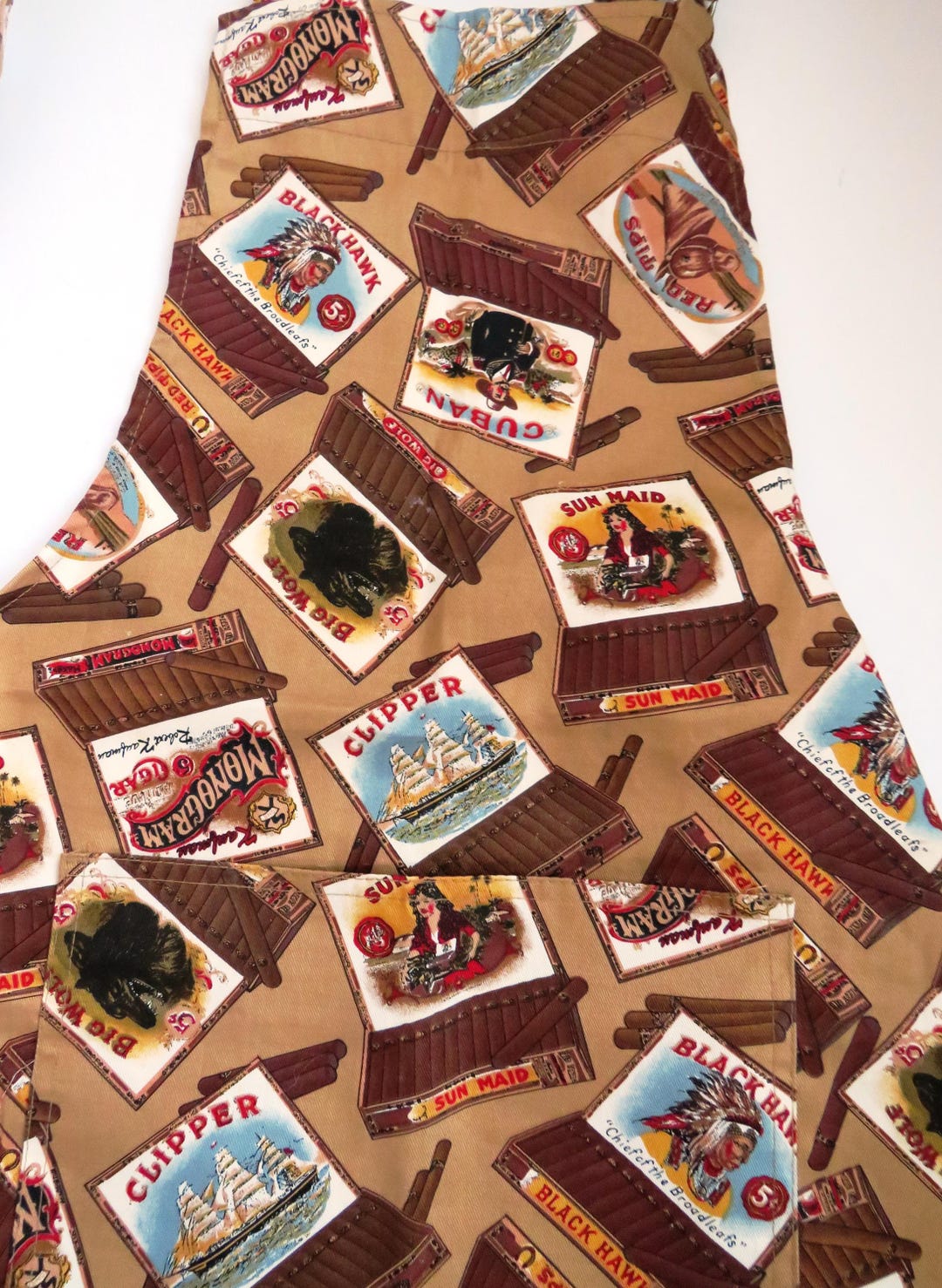 Cigar Theme Bib Apron - Cigar Boxes Labels Brands - Tobacciana ...
