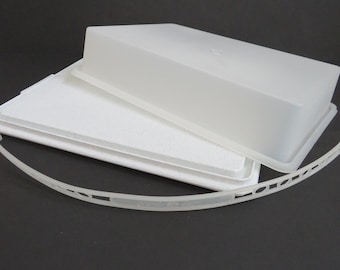 Tupperware Sheet Cake Cupcake Taker 2 Piece Rectangle Harvest Gold ...