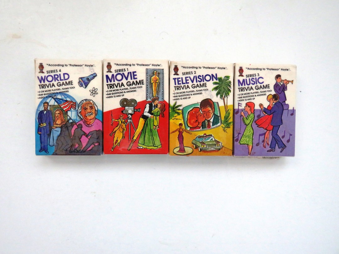 FOUR Vintage Trivia Card Games According to Professor Hoyle - Etsy