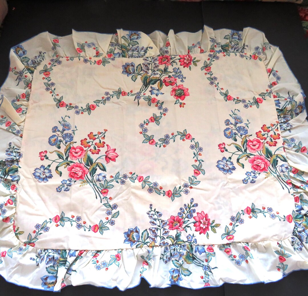 Standard Floral Pillow Sham by Cannon - Pink Blue Morning Glories Roses ...
