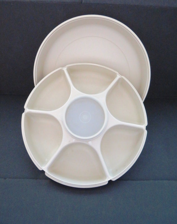 Tupperware Serving Tray with Lid and Dip Holder 6 | Etsy