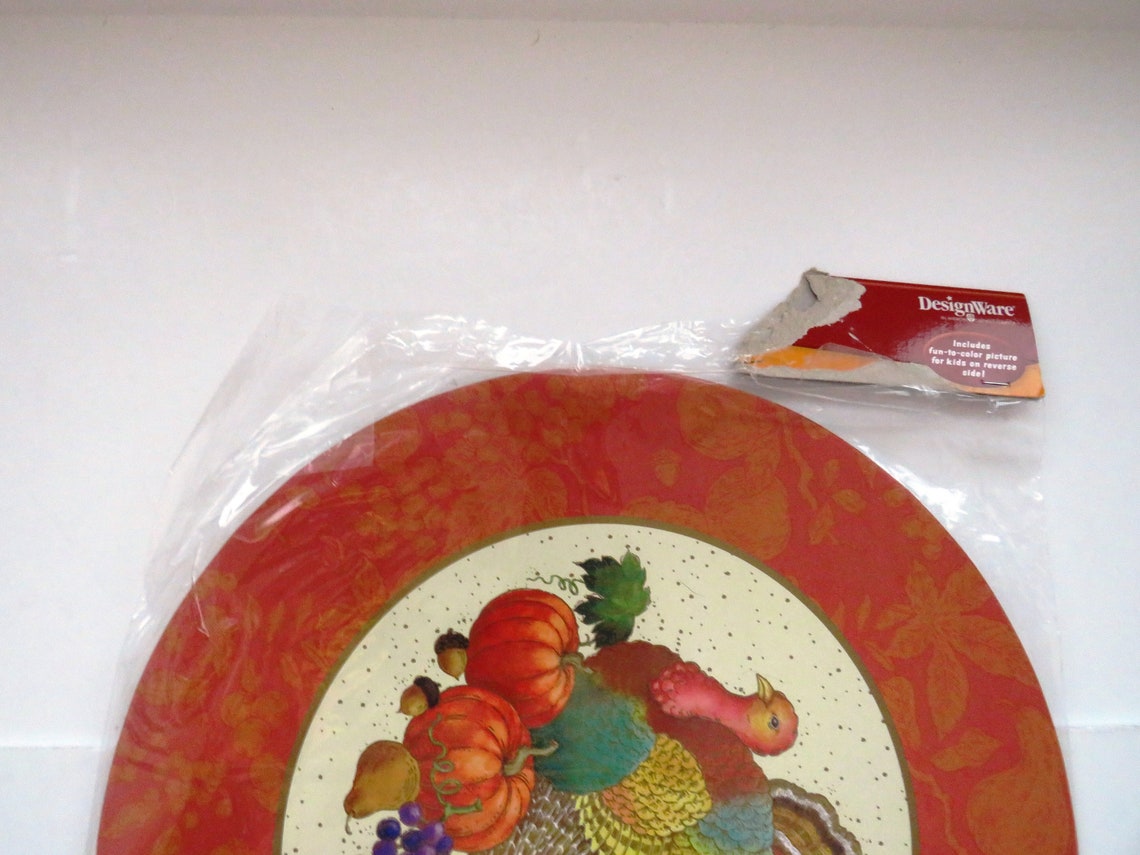 1980s Thanksgiving Round Paper Placemats by American Greetings - Etsy