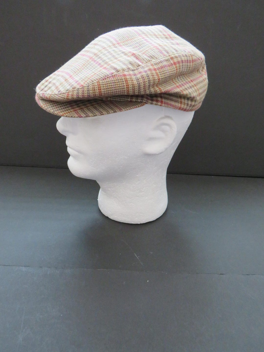 Vintage Tan Plaid Cap by Country Gentleman - Size Large - Cuffley ...