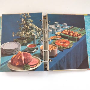 The Pillsbury Family Cookbook - 1963 5 Ring Binder Blue Yellow Cook ...