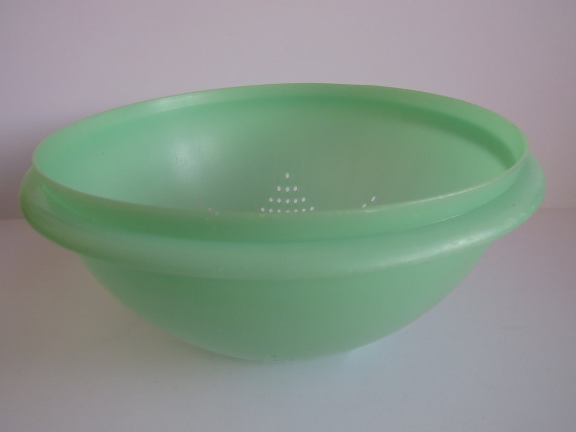 1970s Tupperware Colander Jadite Green Footed Strainer | Etsy