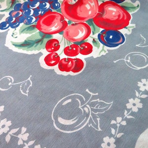 1950s Large Fruit Theme Tablecloth Cherries Apples - Etsy