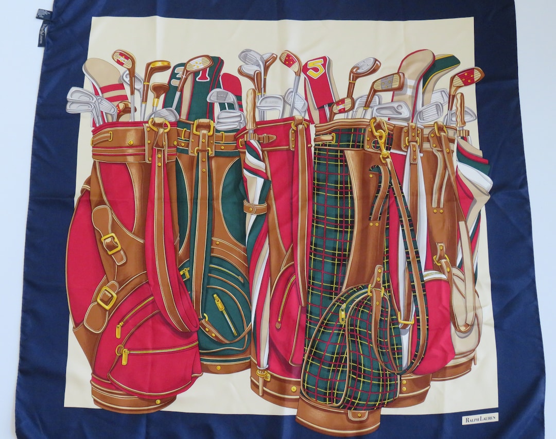 Large Golf Theme Silk Scarf by Ralph Lauren Golf Clubs Golf - Etsy