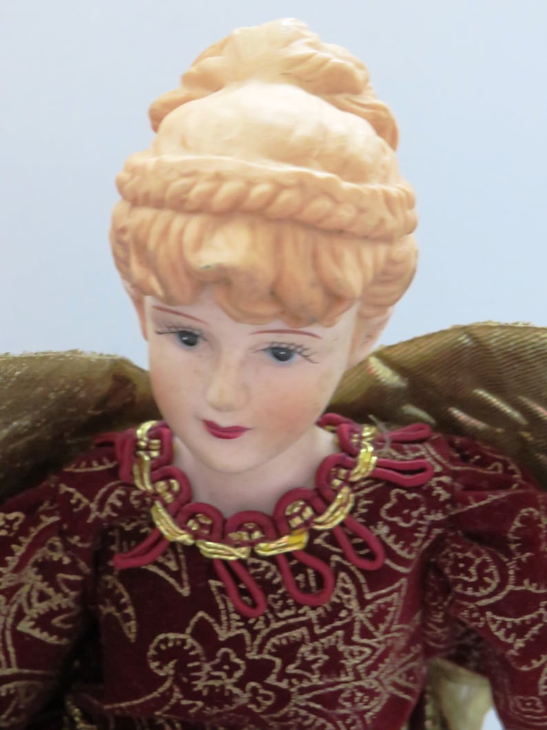 Vintage Victorian Lighted ANGEL Christmas Tree Topper Gold - Etsy