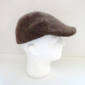 Vintage Wool Brown Tweed Cap by Hanna Hats Ireland - Size Large ...