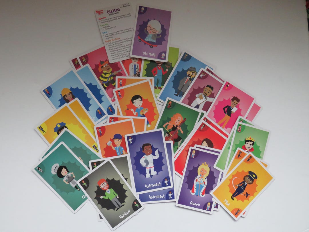 JUMBO Old Maid Playing Cards by University Games Complete Set Fun ...
