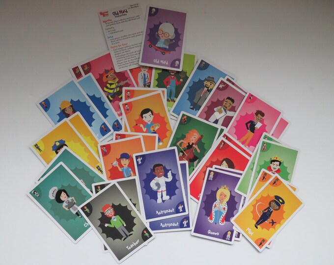 JUMBO Old Maid Playing Cards by University Games - Complete Set - Fun ...