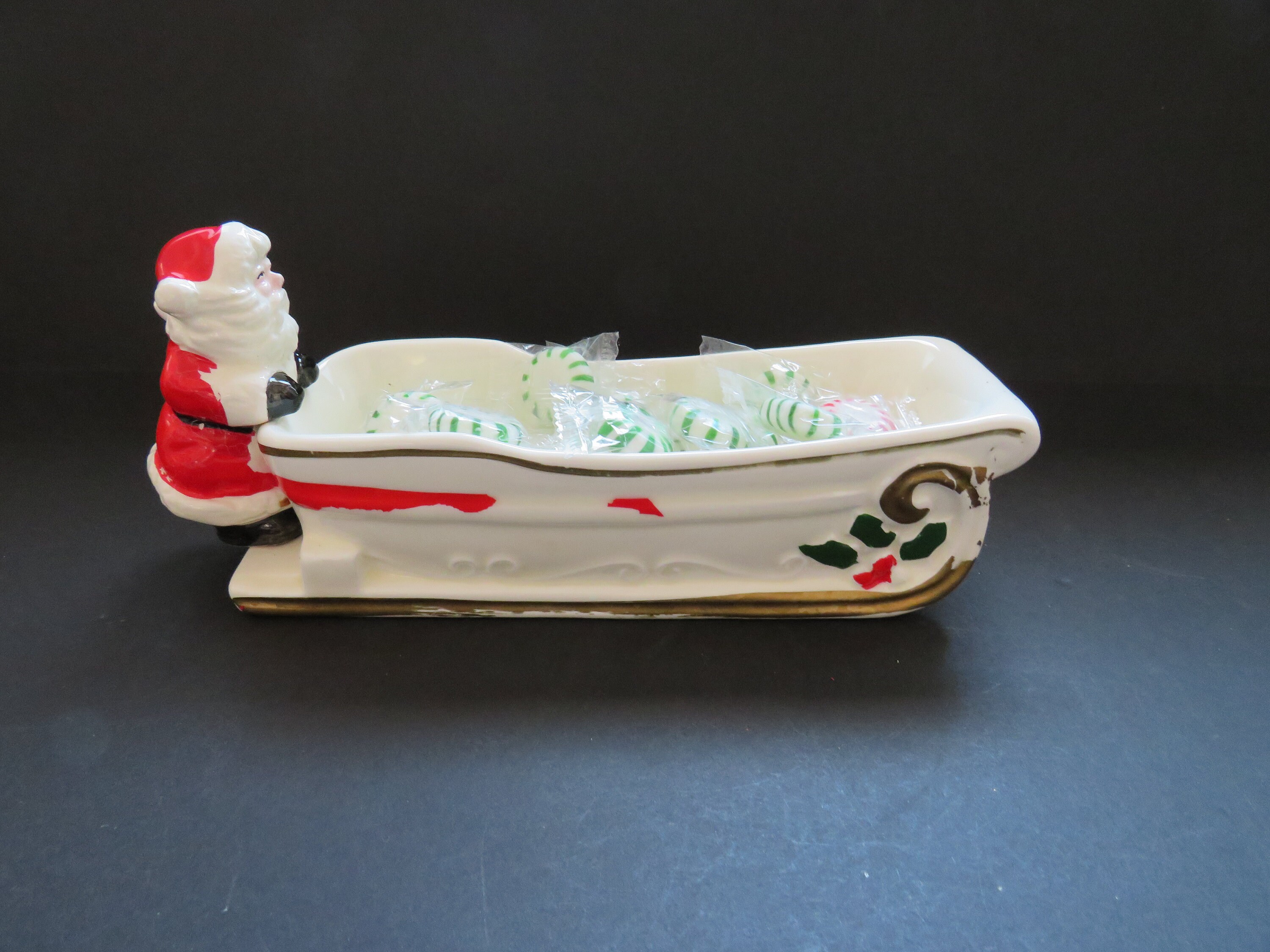 Vintage Santa Christmas Cracker Sleigh Ceramic Santa Sleigh - Etsy