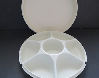 1970s Tupperware 4 Pc Serving Center With Lid and Dip Container 6 ...