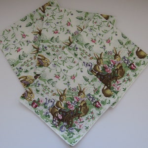 4 Easter Bunny Cotton Napkins Bunny Rabbit Napkins Peter - Etsy
