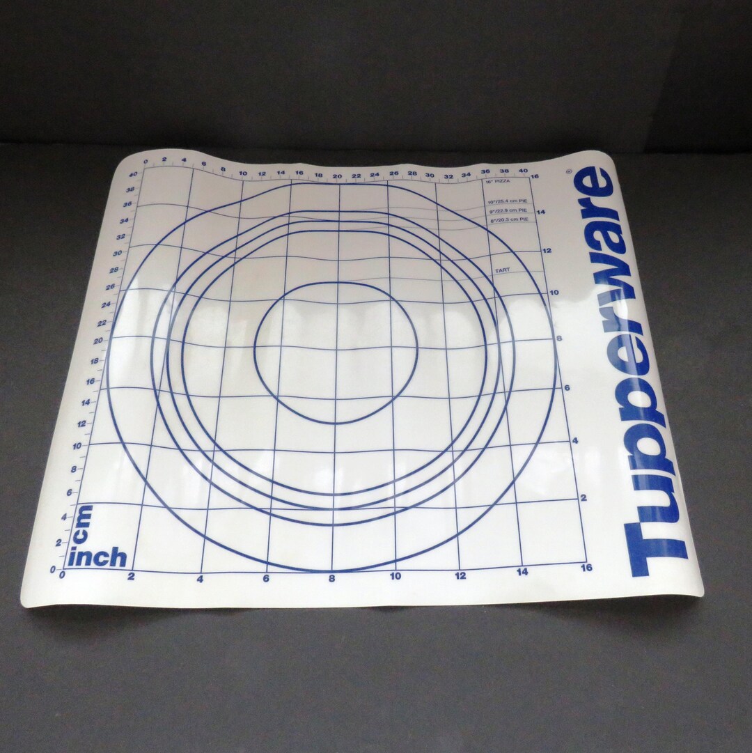 Vintage Tupperware Pastry Mat - Sheer White and Blue Plastic - Pastry ...