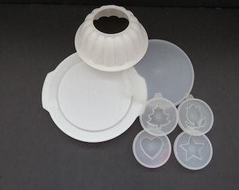 1970s Tupperware Jello Mold - Jel N Serve Mold - 5 Pieces White Fluted ...