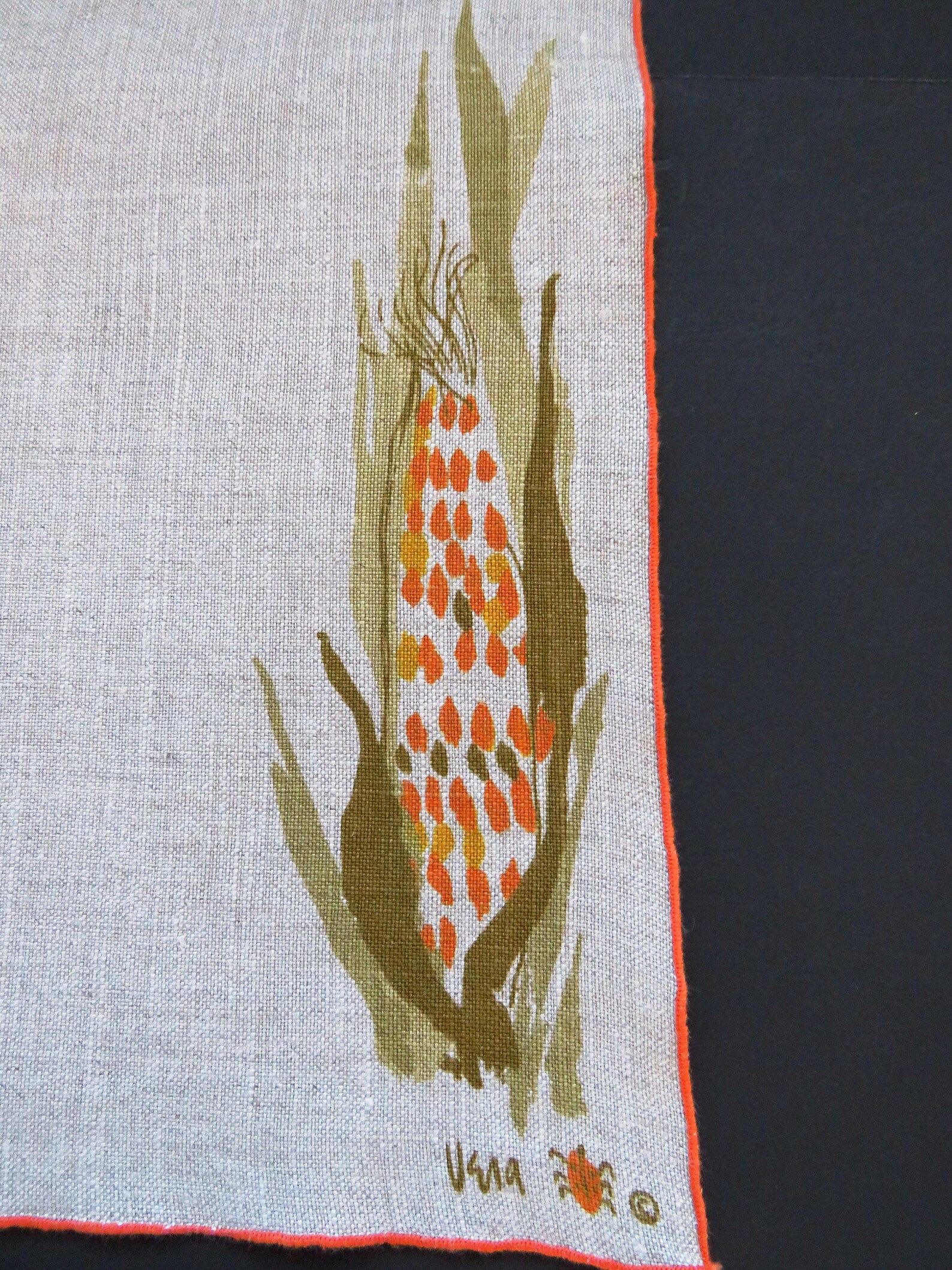 1970s Vera Neumann Corn Napkins Set of 6 Orange Avocado | Etsy