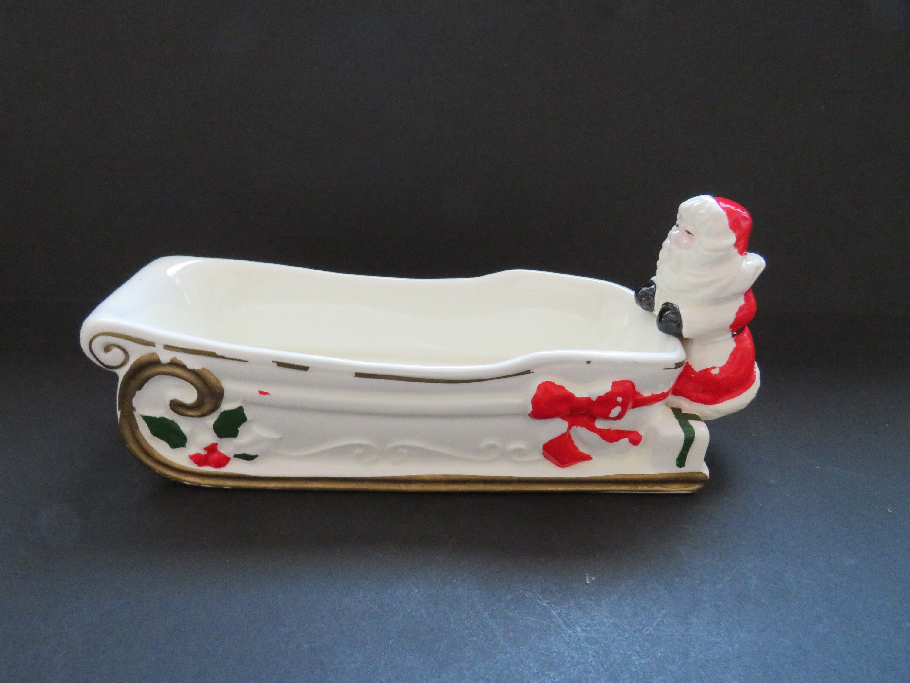 Vintage Santa Christmas Cracker Sleigh Ceramic Santa Sleigh - Etsy