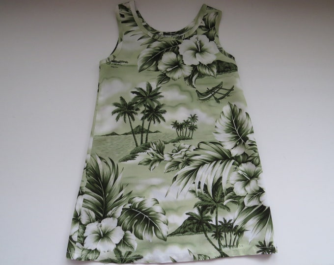 Vintage Baby Girl Hawaiian Aloha Dress by Bishop Street - Size 4 Green ...