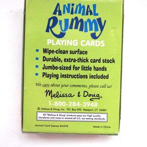 JUMBO Animal Rummy Card Game - Animal Playing Cards - Single Full Deck ...