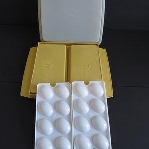1970s Tupperware Deviled Egg Container - Yellow 4 Pc Hard Boiled Egg ...