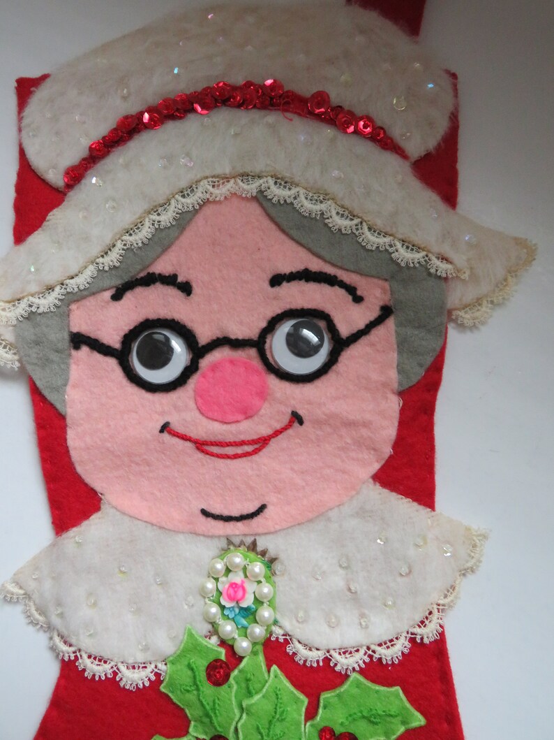 Completed GRANDMA Christmas Stocking Edna Looney Mrs Claus - Etsy