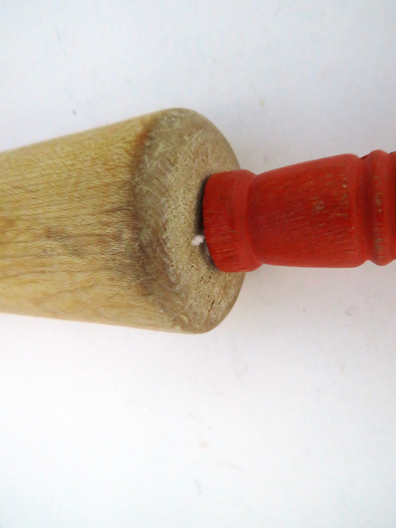 1940s Solid Wooden Rolling Pin Red Grooved Revolving Handles - Etsy