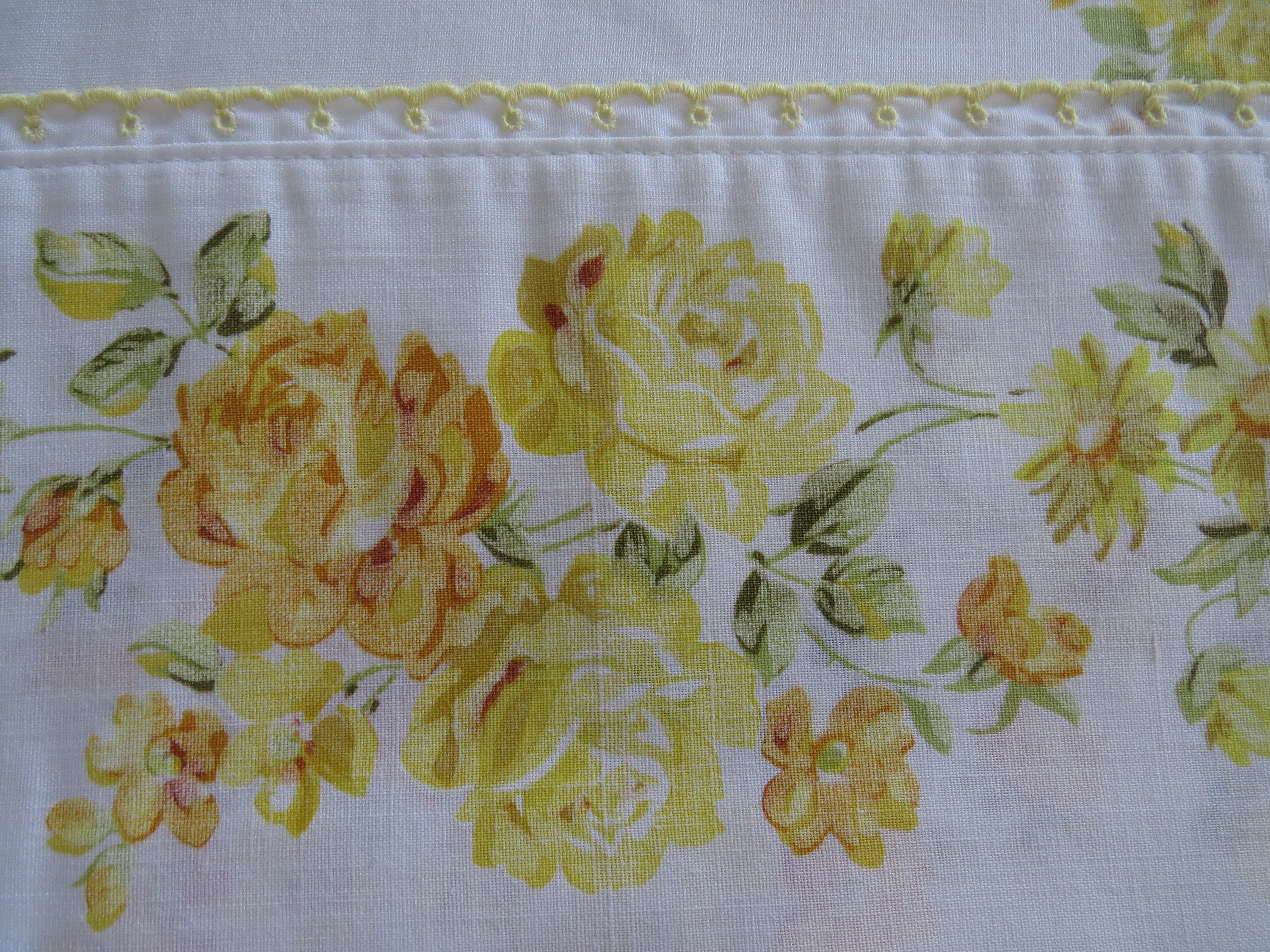 1980s Yellow Roses Full Flat Sheet by Fashion Manor Yellow - Etsy