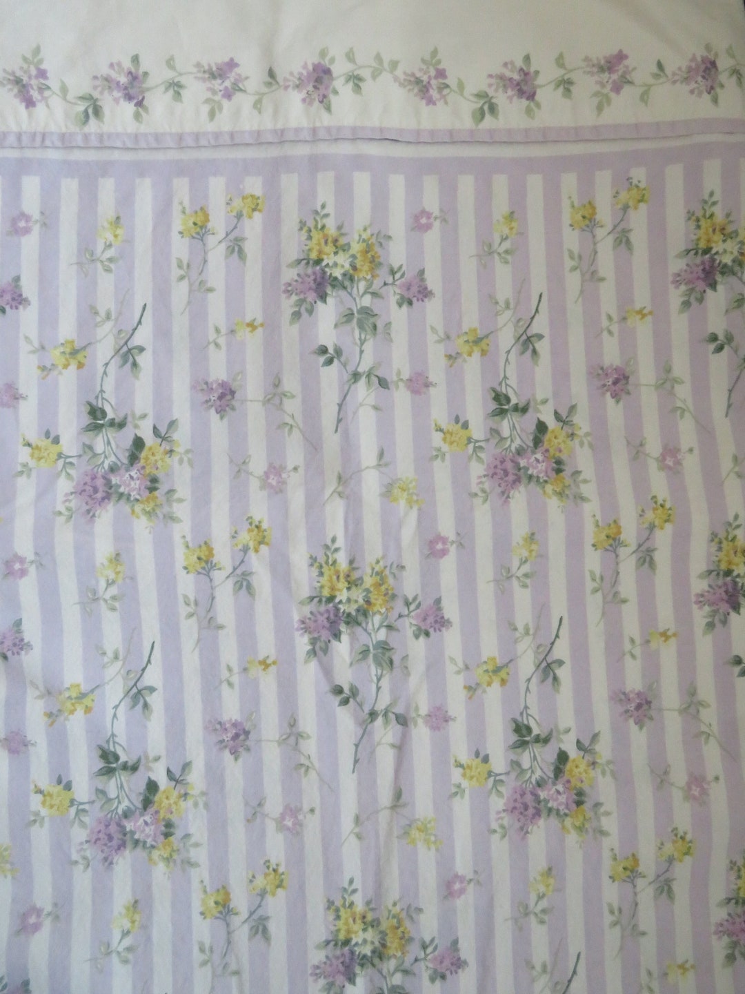 TWIN Flat Sheet by Rachel Ashwell Treasures Regent Park Lavender Yellow ...
