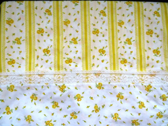 Yellow Roses Twin Flat Sheet by JC Penney Yellow Rose Buds - Etsy