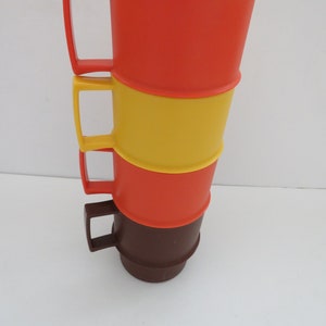 1970s Retro Tupperware Mugs Set of 4 Stackable Cups Harvest Colors ...