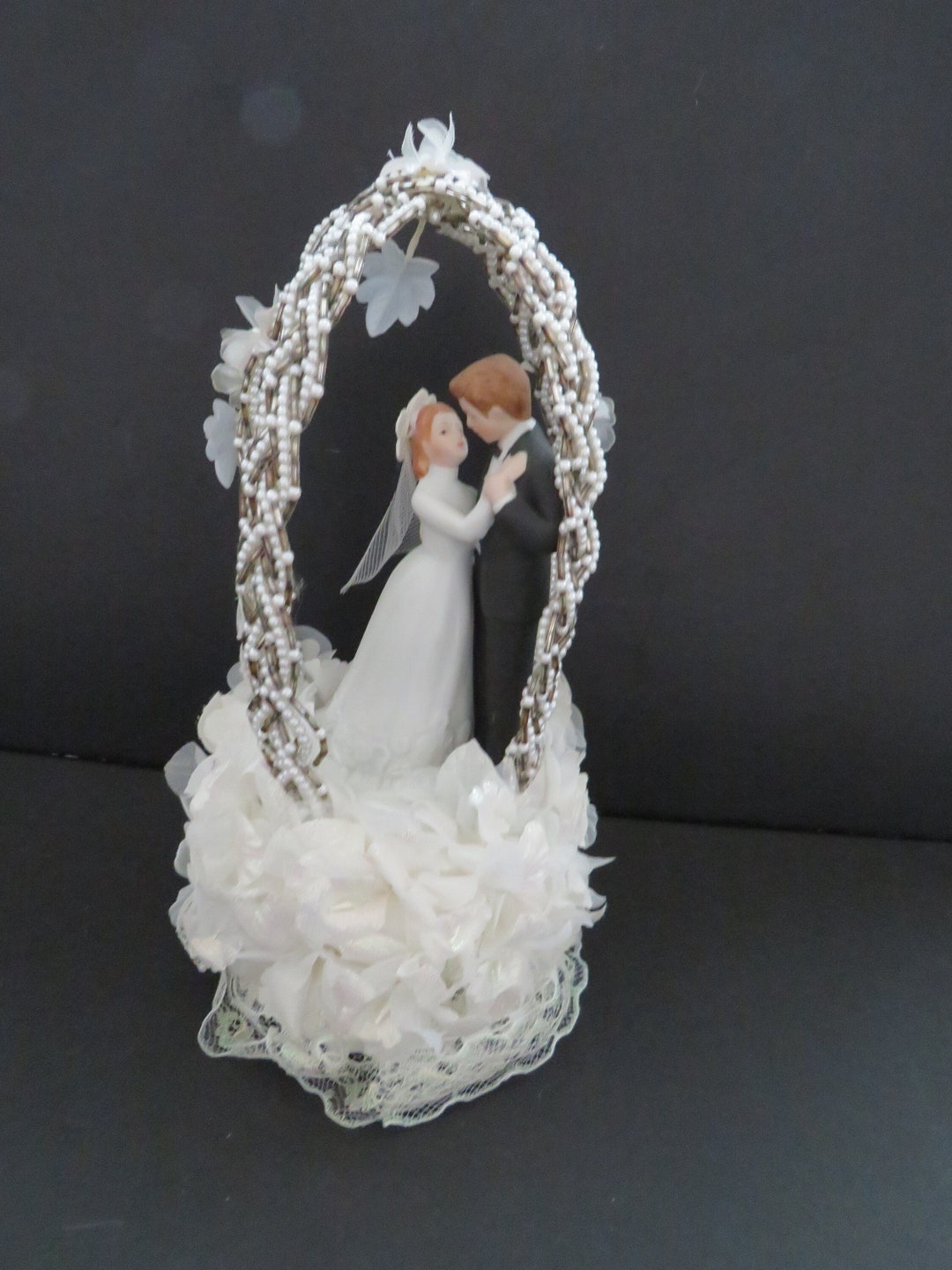 Vintage Wedding Arch Cake Topper - Lefton Hand Painted Porclelain Bride ...