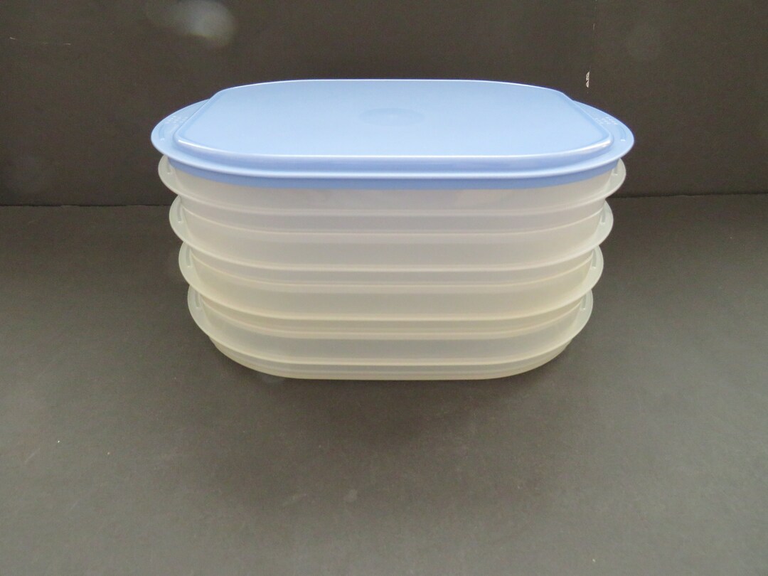 1980s Tupperware Deli Keepers FOUR Stackable Containers With True Blue ...