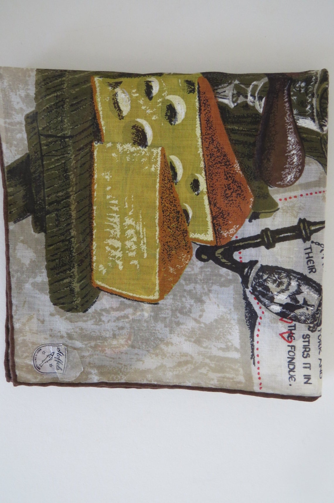 1960s Cheese Fondue Recipe Handkerchief by Stoffels - Etsy
