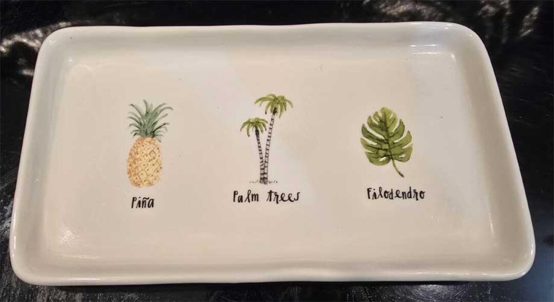 Tray Plate Rae Dunn Artisan Collection by Magneto Pina, Palm Trees ...
