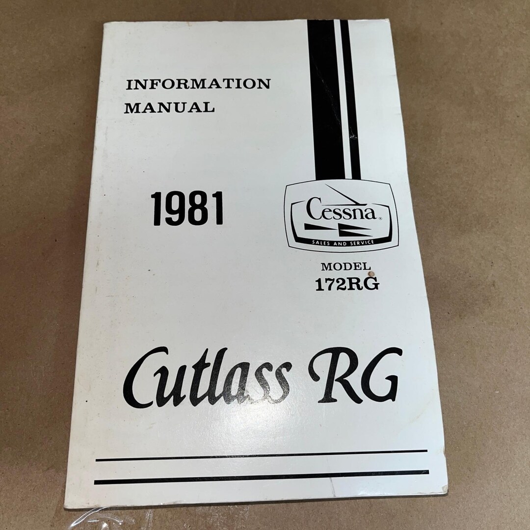 1981 Cessna 172RG Cutlass RG Information Flight Airplane Manual ...