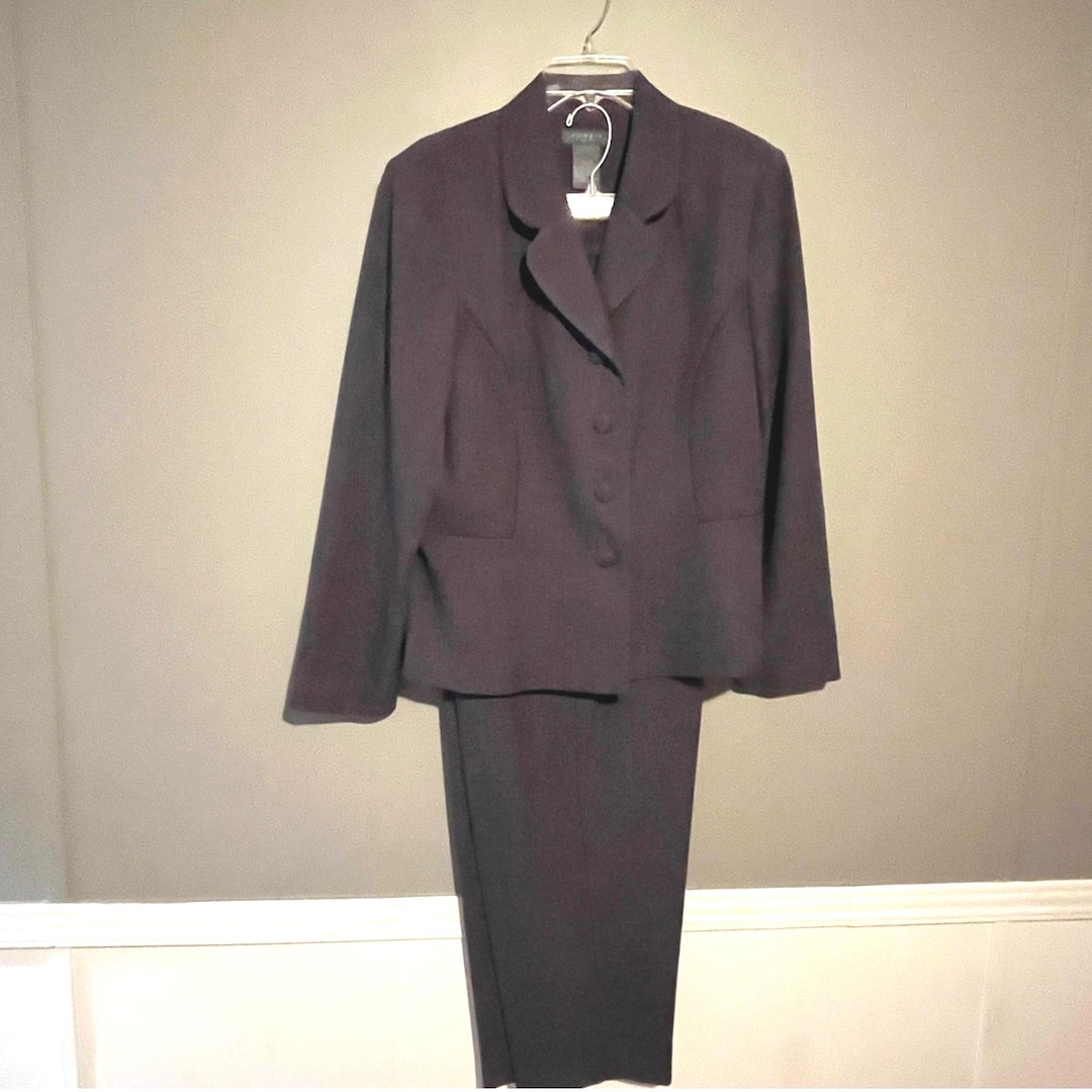 Koret Dress Blazer & Pants Suit 14 Plum Purple Formal Business Office ...