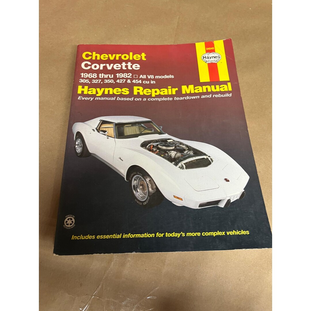 Chevrolet Corvette 1968-1982 Haynes Repair Manual V8 Models Stingray C3 ...