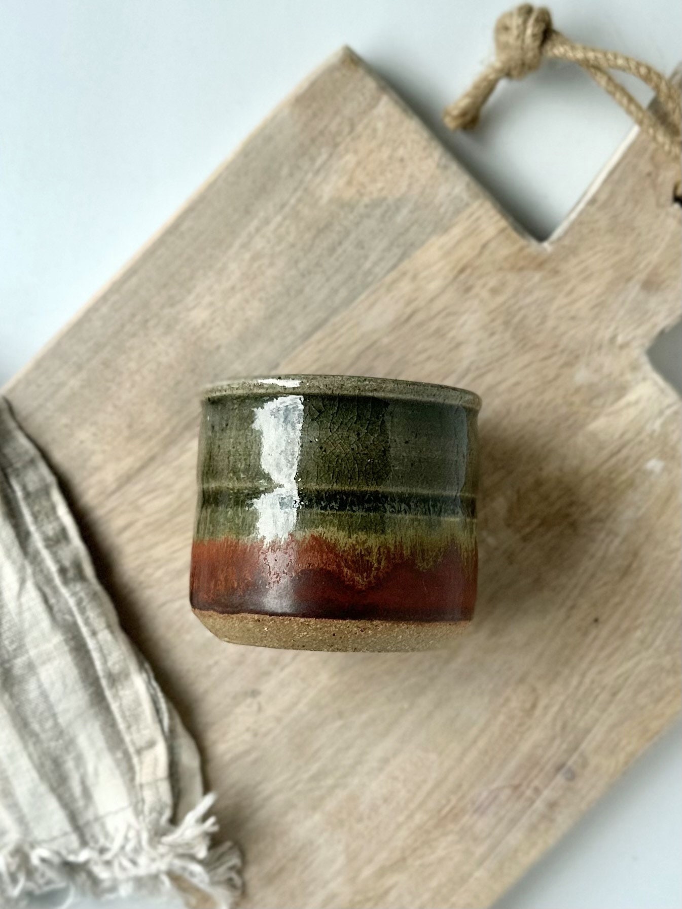 Vintage 1980's Helen Choi Studio Pottery Hand Thrown Glazed Cup/planter ...