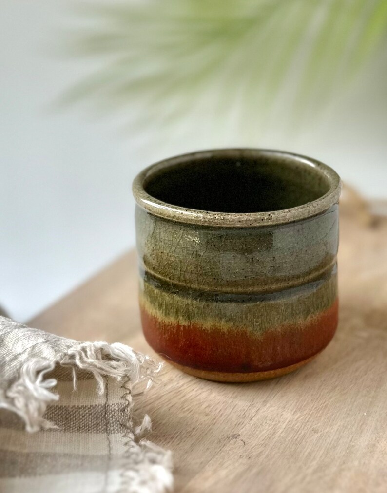 Vintage 1980's Helen Choi Studio Pottery Hand Thrown Glazed Cup/planter ...