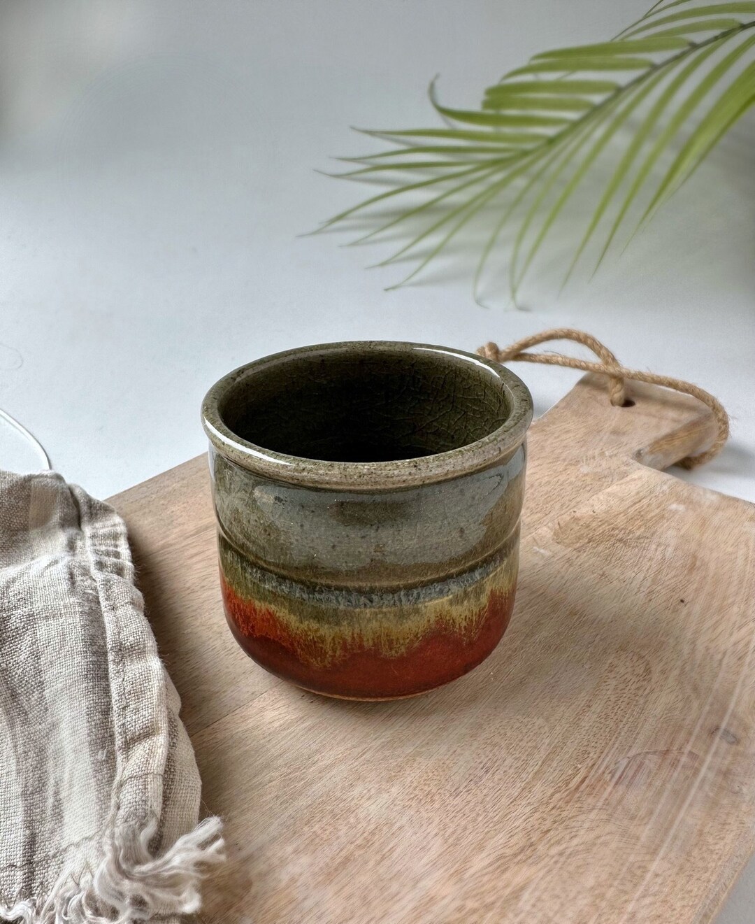 Vintage 1980's Helen Choi Studio Pottery Hand Thrown Glazed Cup/planter ...